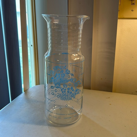 Pyrex | Dining | Vintage Pyrex Blue Flower Basket 5qt 714 Clear Glass ...